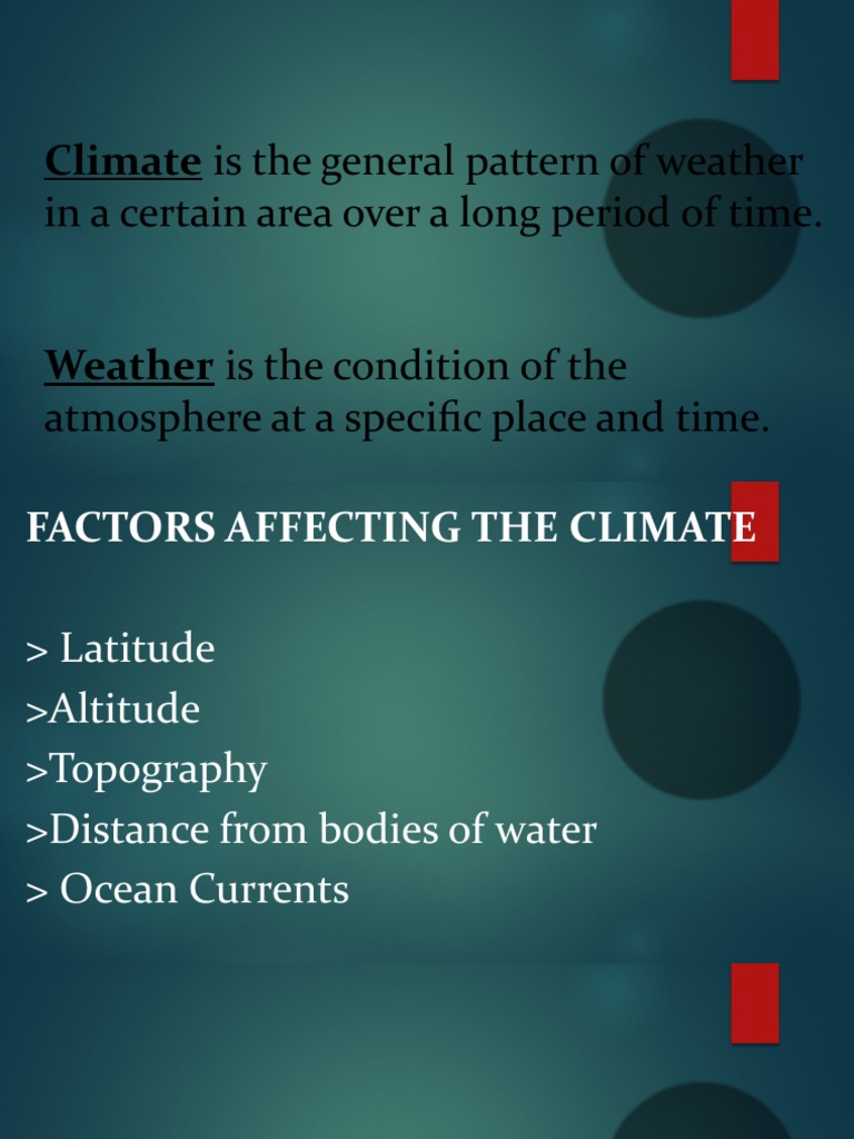 Factors Affecting Climate | PDF | Atmosphere Of Earth | Climate
