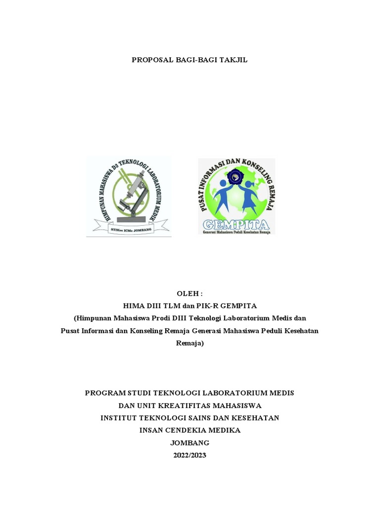 Proposal Bagi-Bagi Takjil Colabs Hima TLM Dan Pik R | PDF