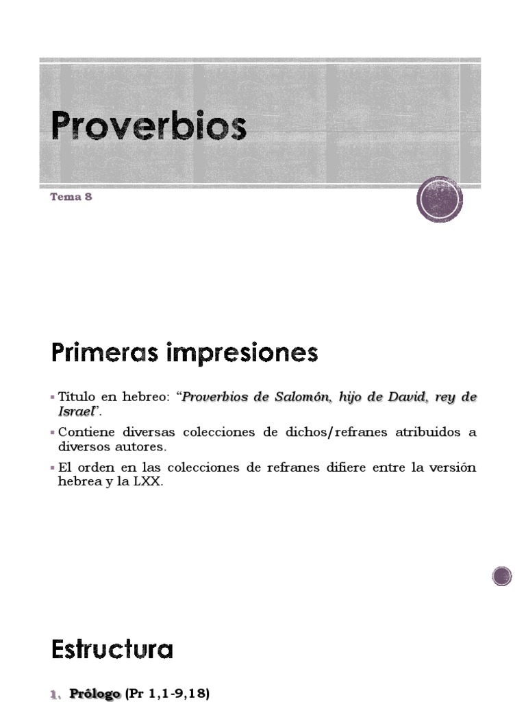 Pub 966 Tema 8. Proverbios | PDF | Libro de proverbios | Principios éticos