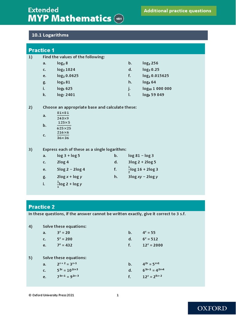 Logarithm sht2 | PDF | Logarithm | Applied Mathematics