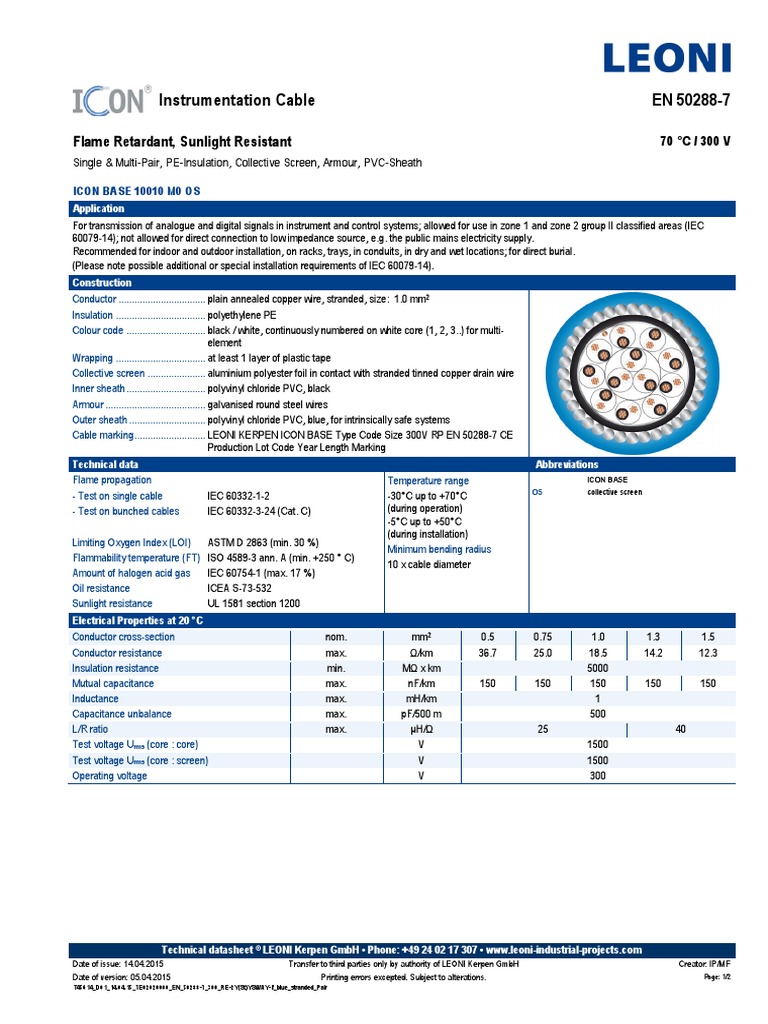 Catalog Leoni Cable | Download Free PDF | Polyvinyl Chloride | Wire