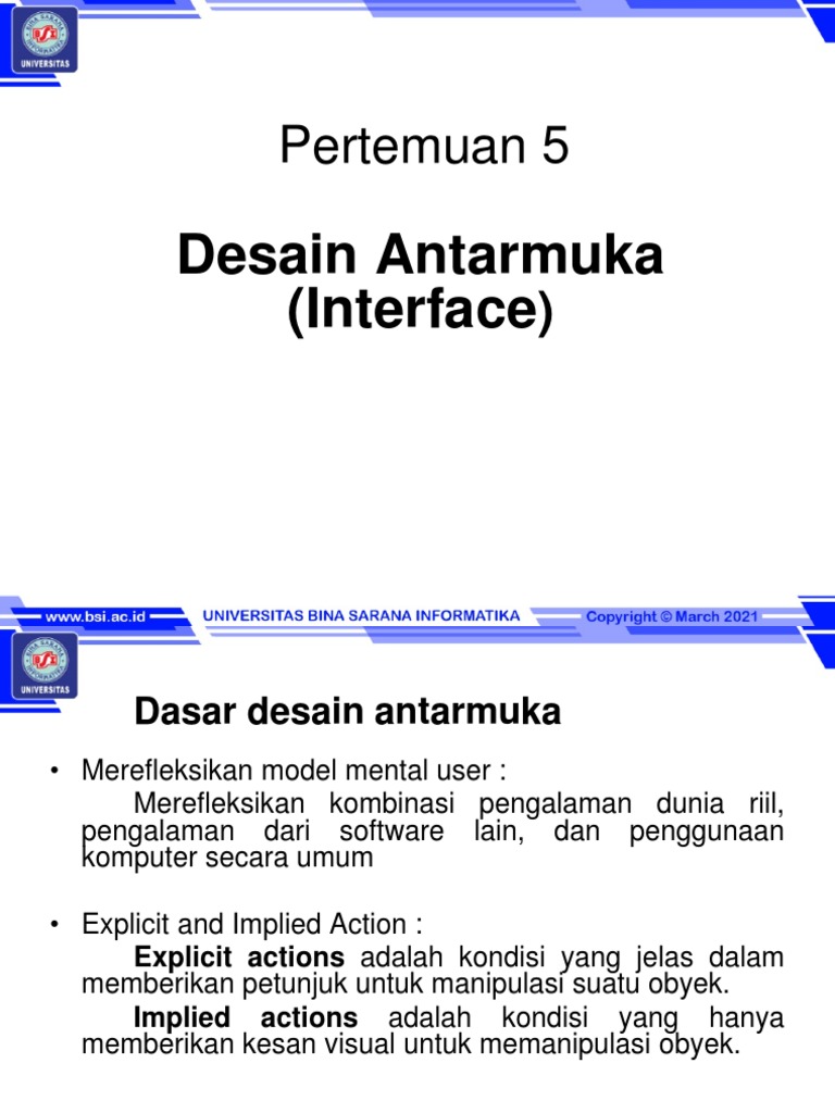 Pertemuan 5: Desain Antarmuka (Interface | PDF | Seni | Teknologi ...