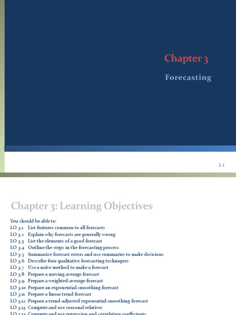 Stevenson 14e Chap003 | PDF | Forecasting | Regression Analysis