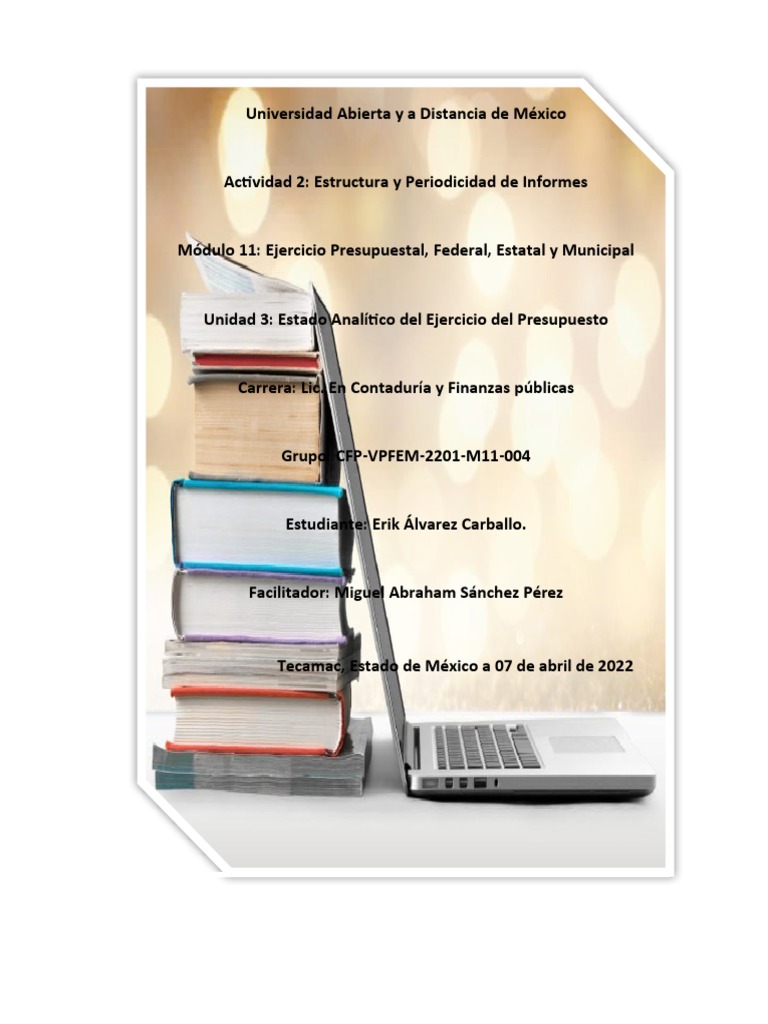M11 - U3 - A2 - ERAC - Sistemacontable | PDF | Contabilidad | Presupuesto