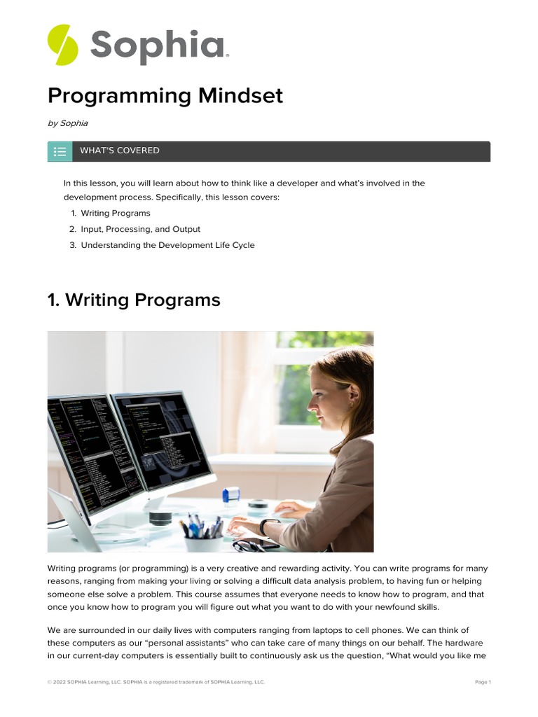 Programming Mindset | PDF | Programming | Computer Program Programming Mindset | PDF | Programming | Computer Program