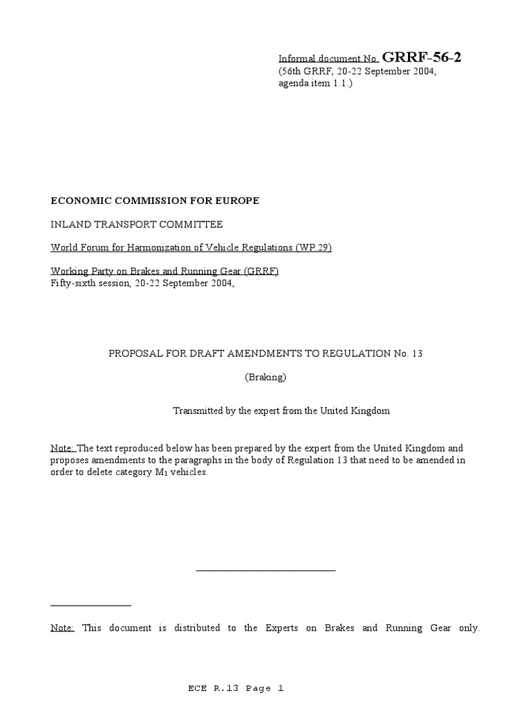 Ece R13 | PDF | Brake | Trailer (Vehicle)