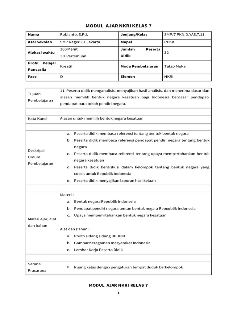 Final MA PKN Robianto SMP D 1 | PDF
