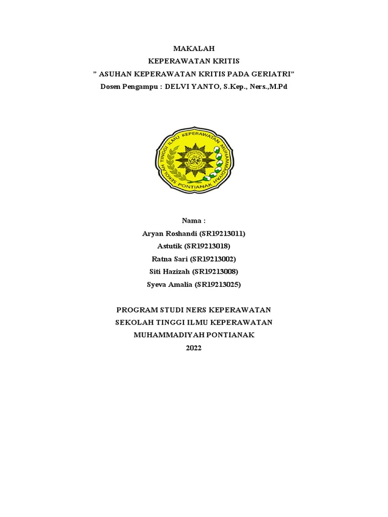 K.1 Kep Kritis Askep Geriatri | PDF | Sains & Matematika