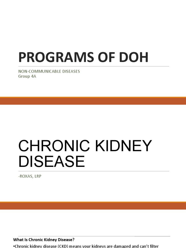 Programs of Doh - NCD | PDF | Non Communicable Disease | Chronic Kidney ...