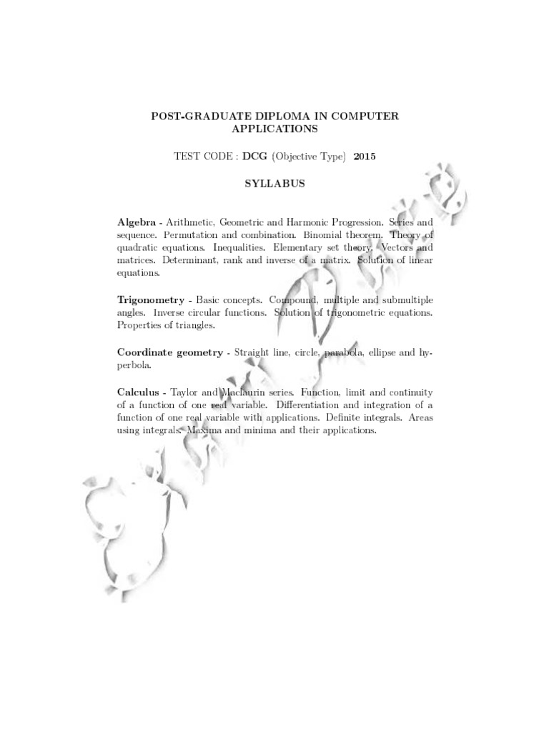 ISI PG DCG Past Year Paper 2015 | PDF