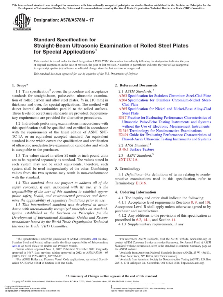 Astm A578 | PDF | Specification (Technical Standard) | Nondestructive ...