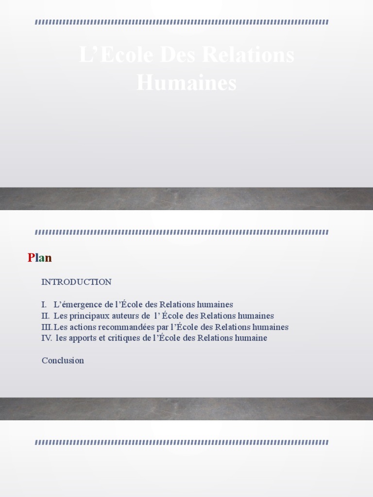 École Des Relations Humaines | PDF | Motivation | Motivant