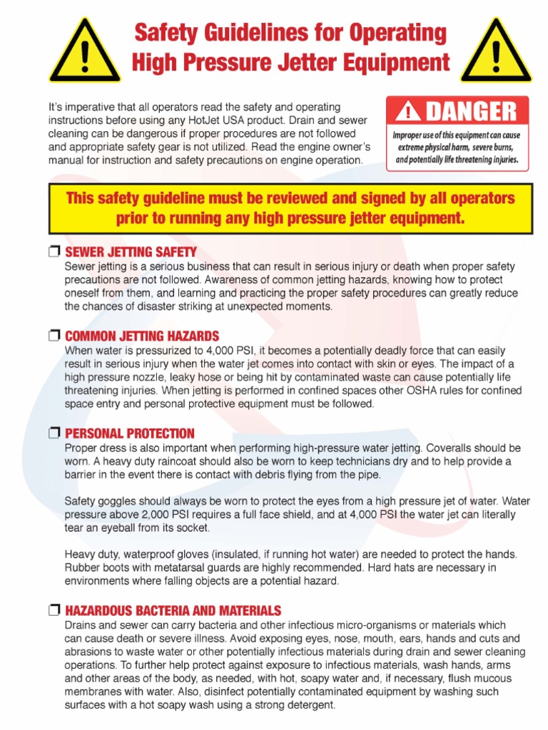Jetter Safety Guidelines Web 1 | PDF