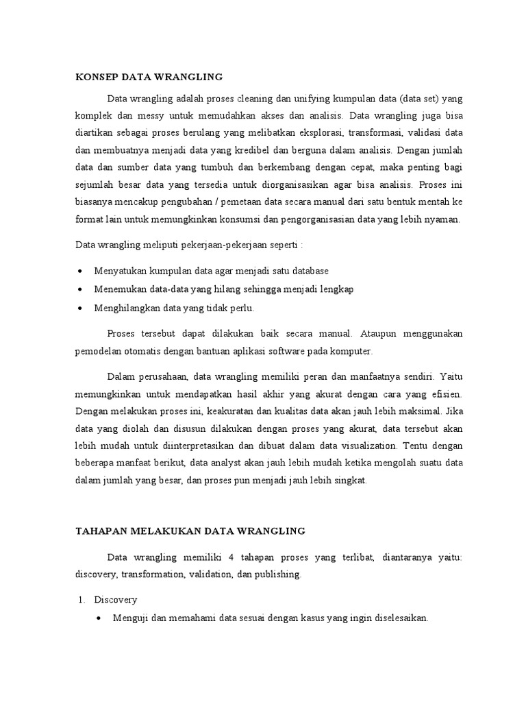 Pembahasan Data Wrangling | PDF