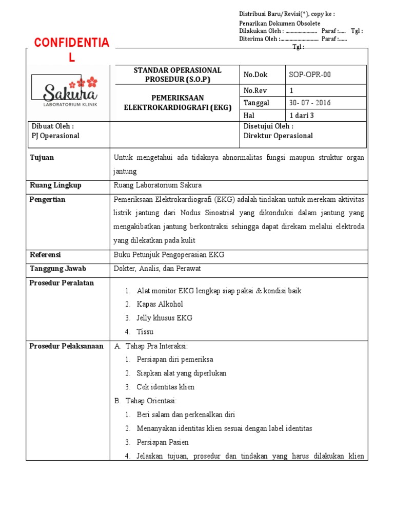 Sop Ekg | PDF