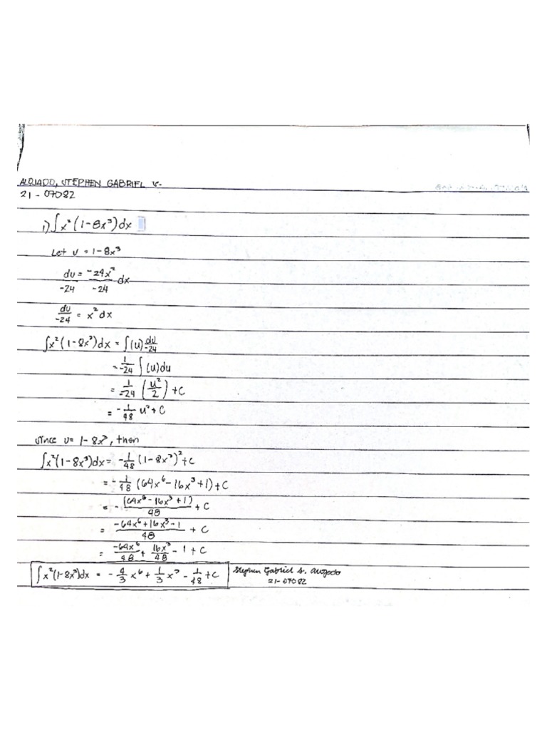 Integral Calculus Exercise 2 | PDF