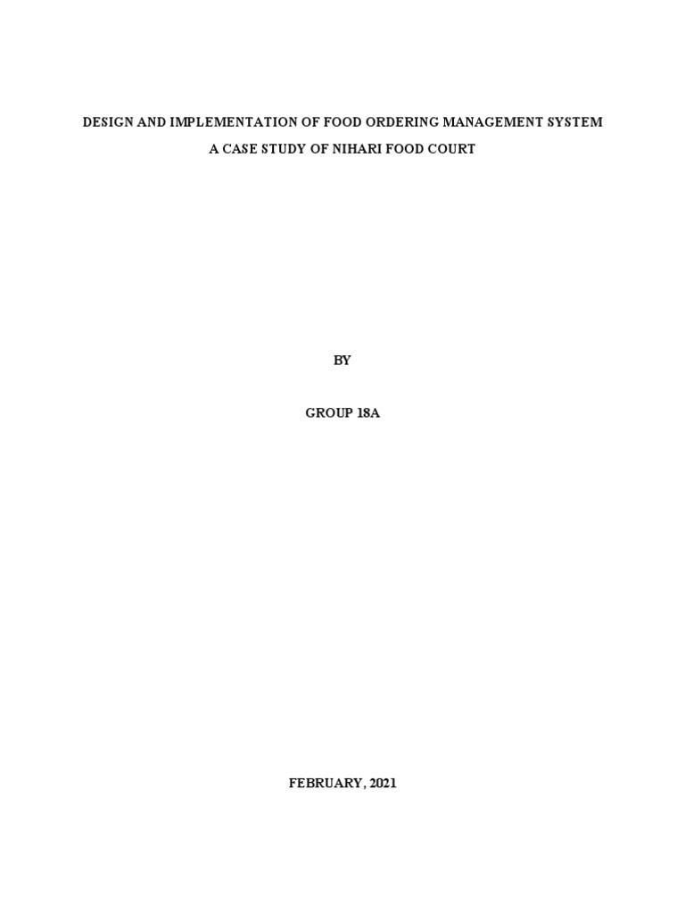 Complet Project Food Ordering System Pdf E Commerce Databases 