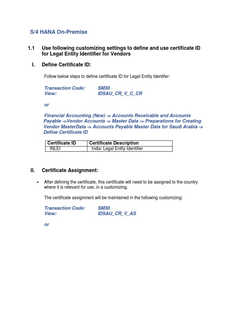 Maintain LEI Certificates VendorMaster | PDF | Data | Data Management