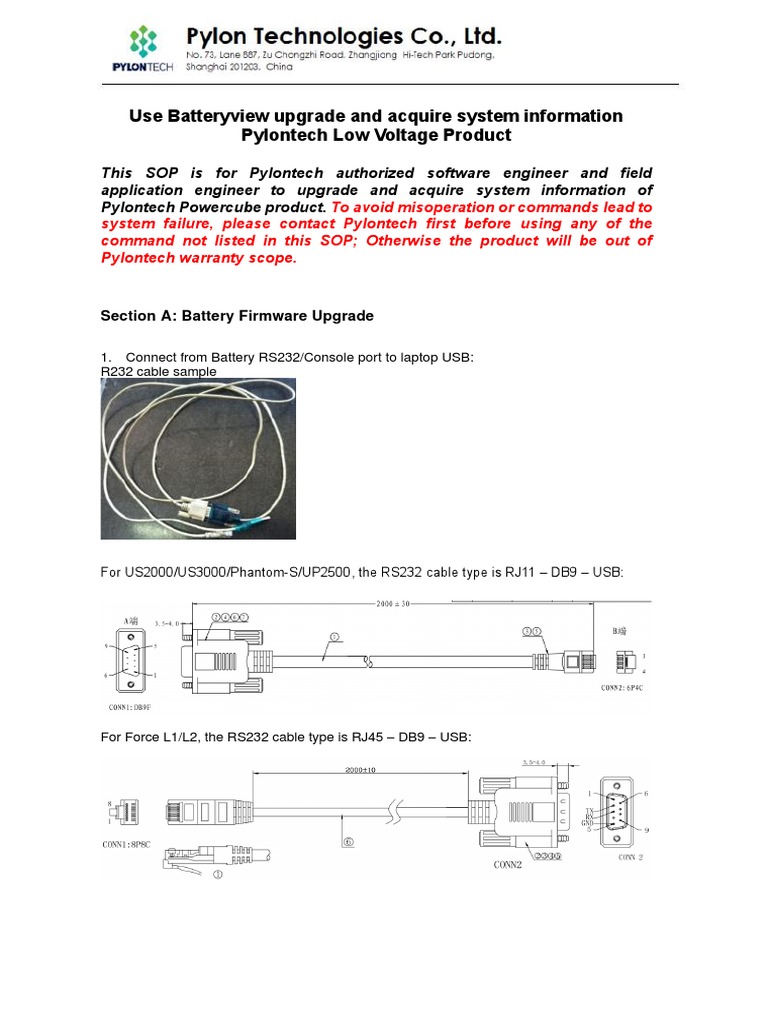 Pylontech Low Voltage Battery Mornitoring and Maintenance Tool Guidance ...