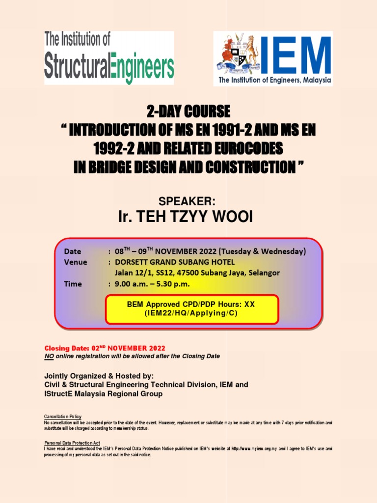 FLYER - 2D Bridge Eurocode - 08 - 09 Dec 2022 (FINAL) | PDF | Payments ...
