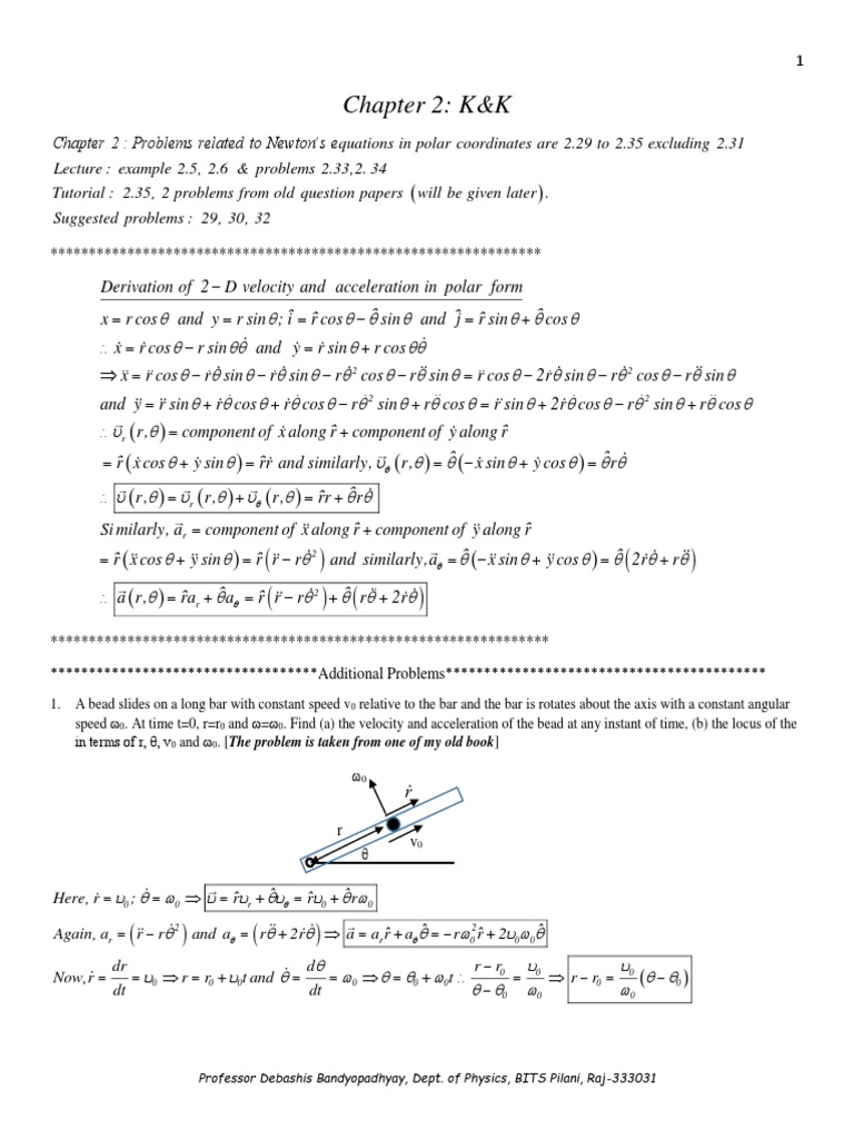 Selected Problems Chapter 2 Section 3 | Download Free PDF | Rotation Around A Fixed Axis ...