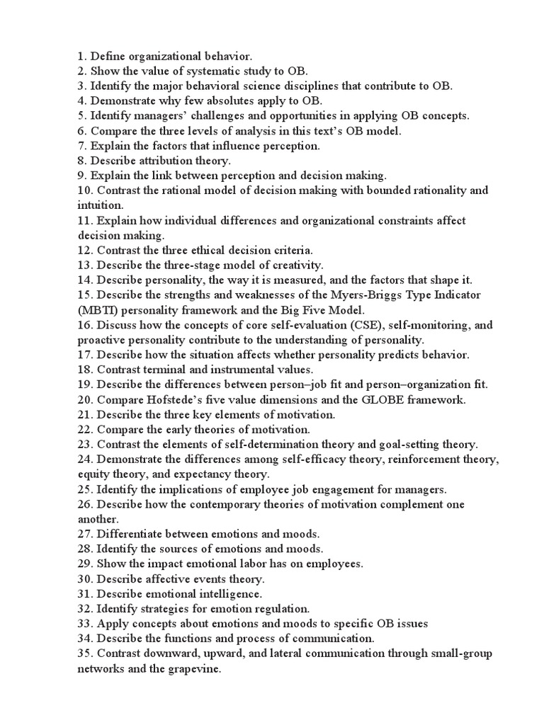 Mid-Term Sample Questions | PDF | Motivational | Motivation