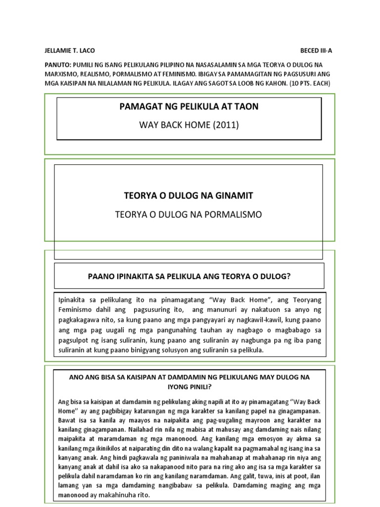 Jellamie Laco - Aktiviti 1 - Sinesos - Panunuri | PDF