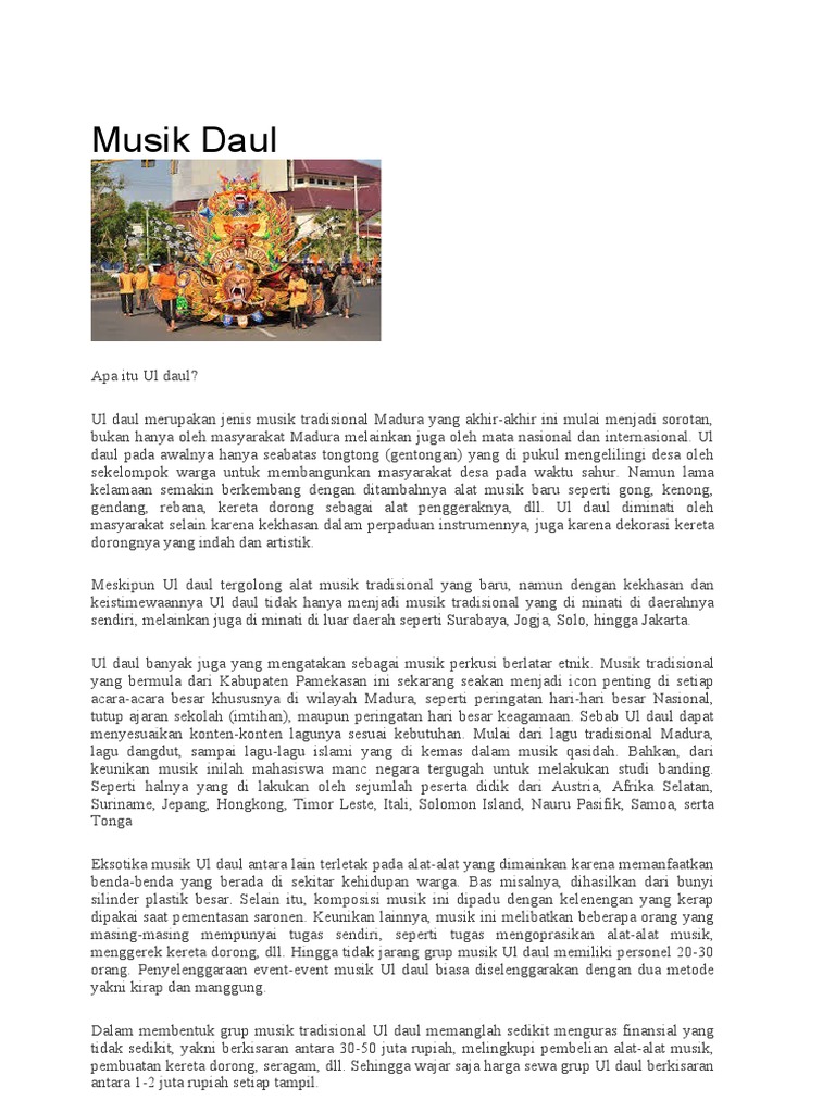 Eksplorasi Musik Ul Daul Madura | PDF | Ilmu Sosial | Puisi