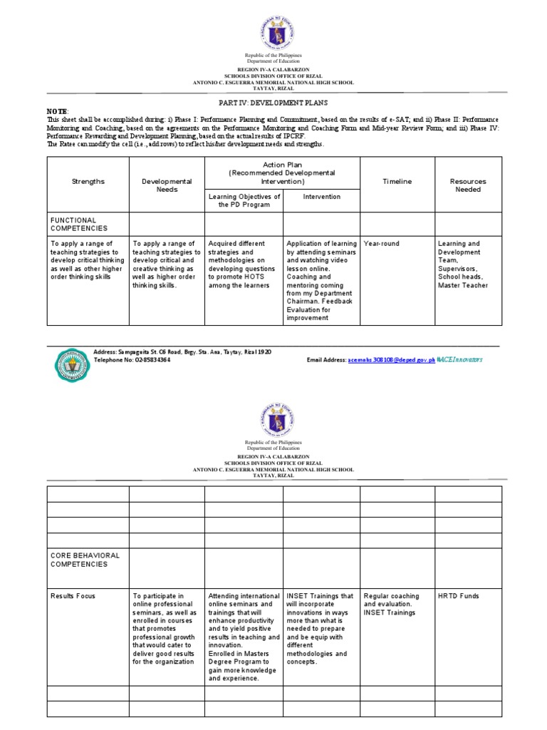 Development Plan 2021 Jhs Tamang, Siena | PDF | Learning | Pedagogy