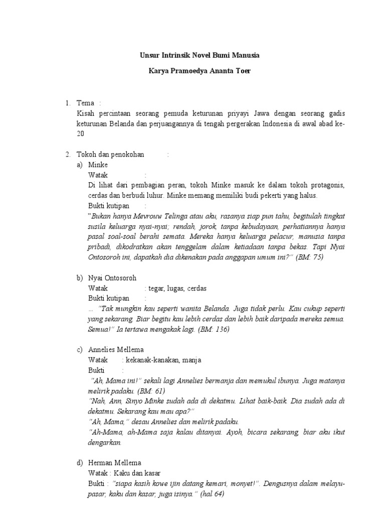 Unsur Intrinsik Novel | PDF