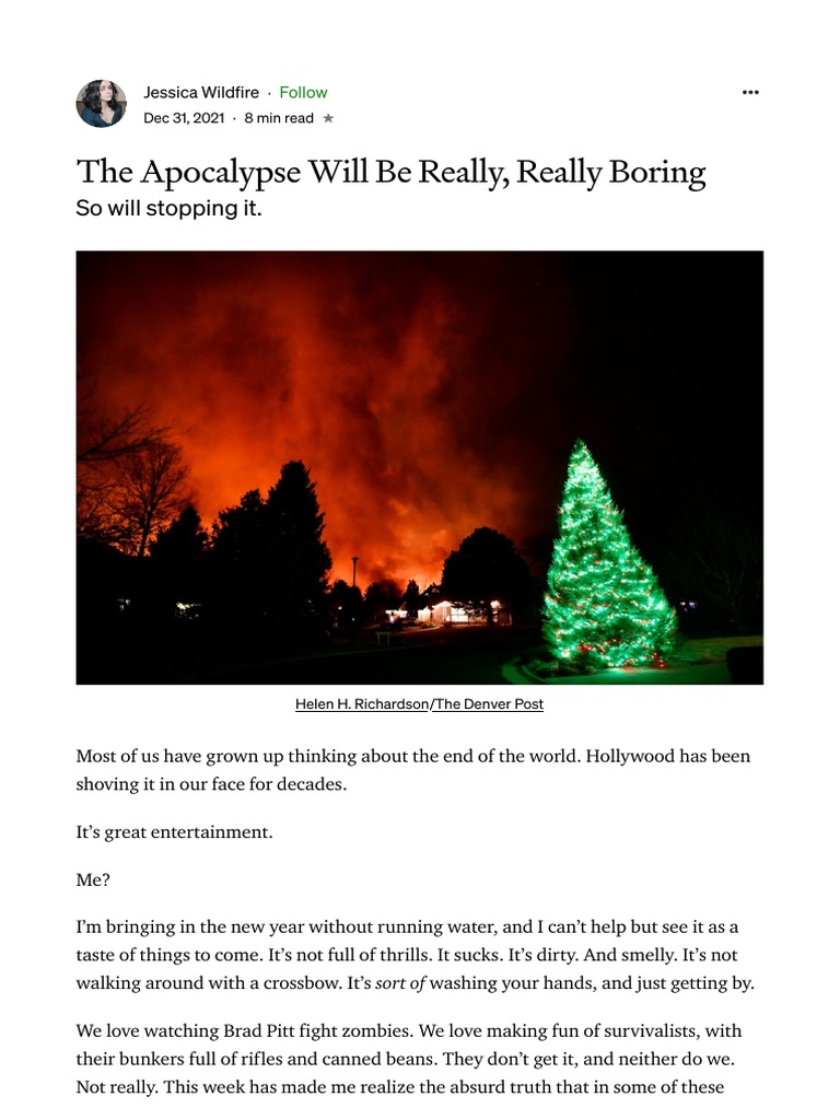 The Apocalypse Will Be Really, Really Boring | PDF