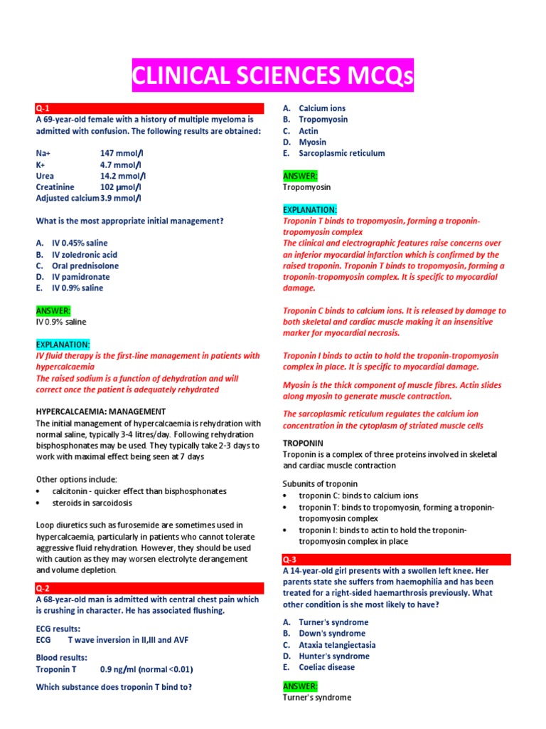 PASSMED MRCP MCQs-CLINICAL SCIENCES | PDF | Hiv | Polymerase Chain Reaction