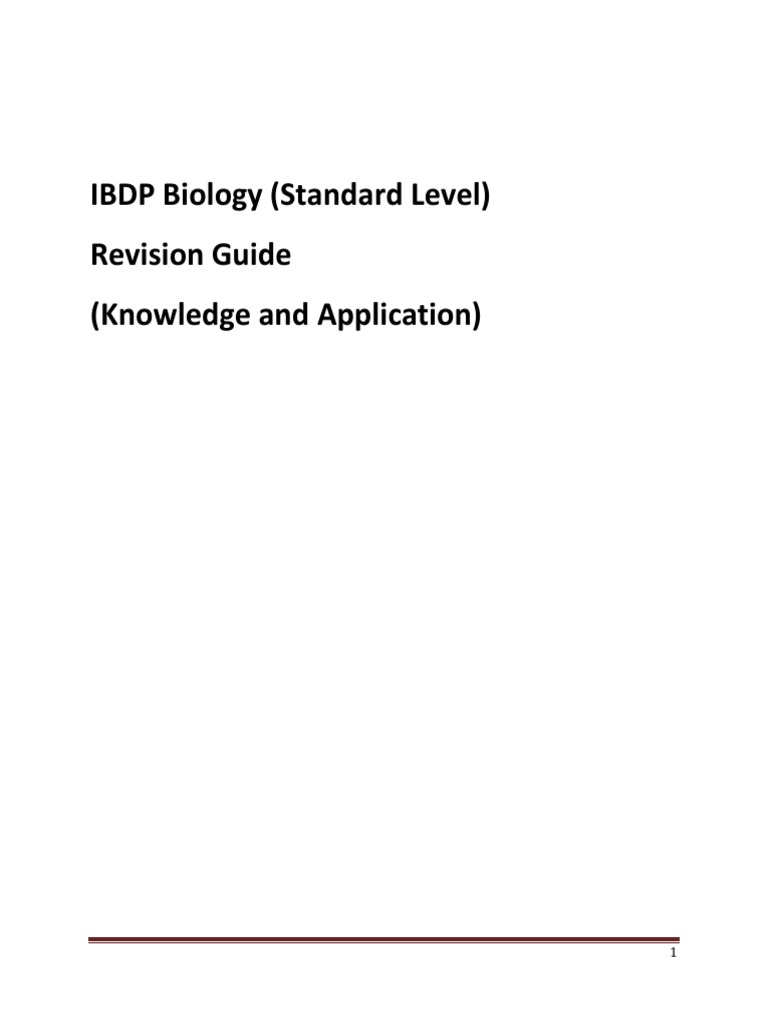 IBDP Biology SL Revision Guide | PDF | Translation (Biology) | Cell ...