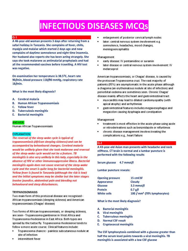PASSMED MRCP MCQs-INFECTIOUS DISEASES Complete | PDF | Hepatitis C ...