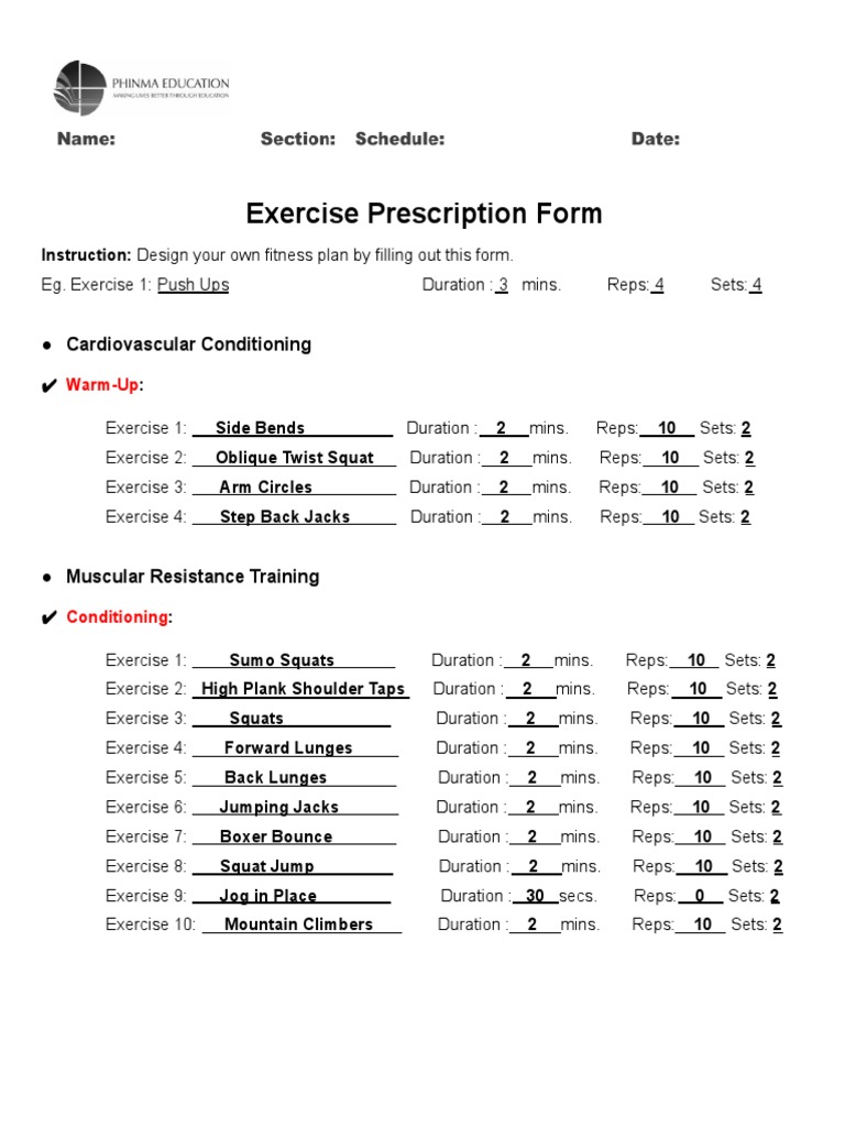 Module 3 - Exercise Prescription | PDF | Body Shape | Weight