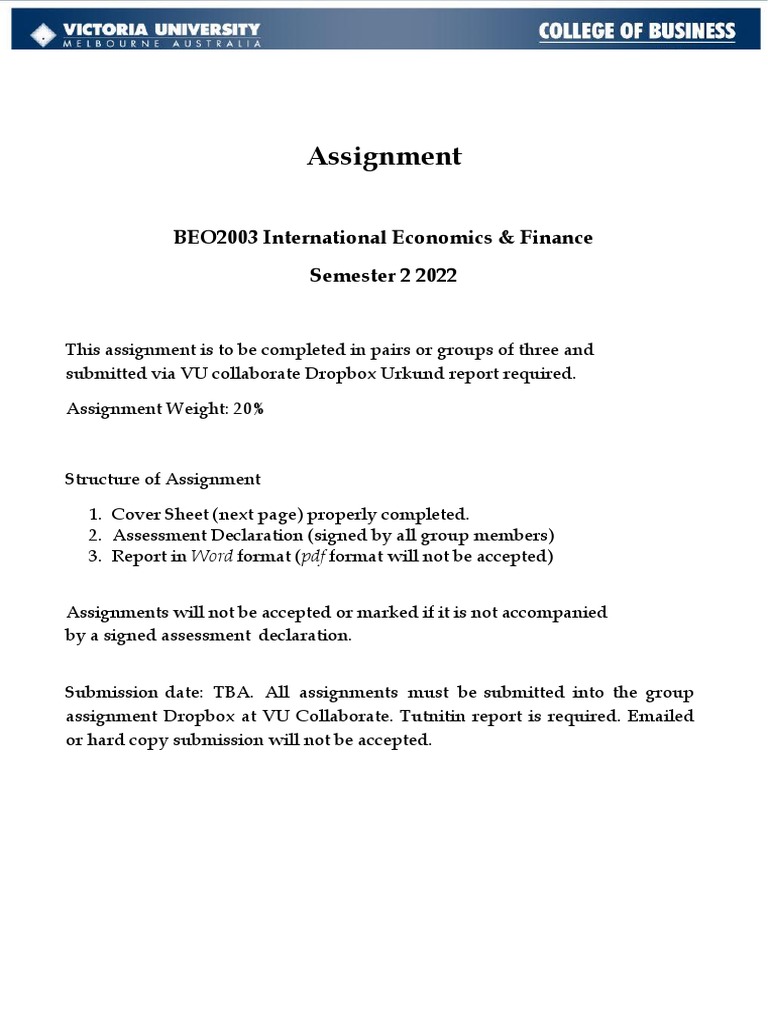 BEO2003 Group Assignment Sem 2 2022 Sunway KL | PDF | Exchange Rate | International Economics