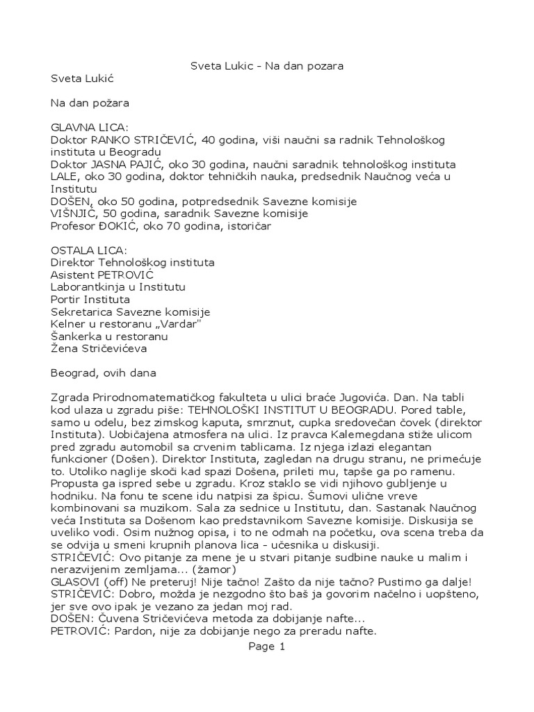 Sveta Lukic - Na Dan Pozara | PDF