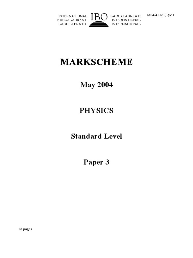 Physics Paper 3 TZ1 SL Markscheme | PDF | Universe | Big Bang