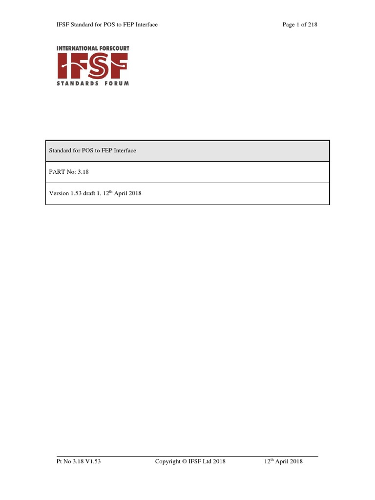 Part 3 18 IFSF POS To FEP V1 Interface Specification v1.53 | PDF | Emv | Personal Identification ...