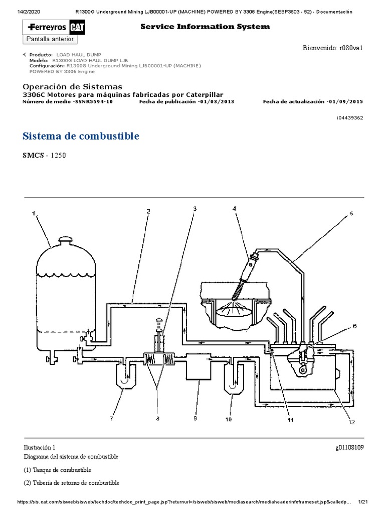 R1300G Sist Combustible | PDF | Inyección de combustible | Bomba R1300G Sist Combustible | PDF | Inyección de combustible | Bomba