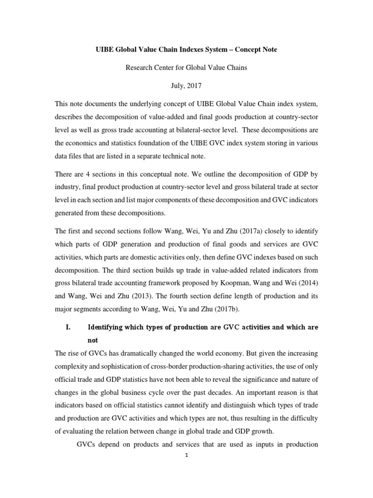 UIBE GVC Index Concept Note | PDF