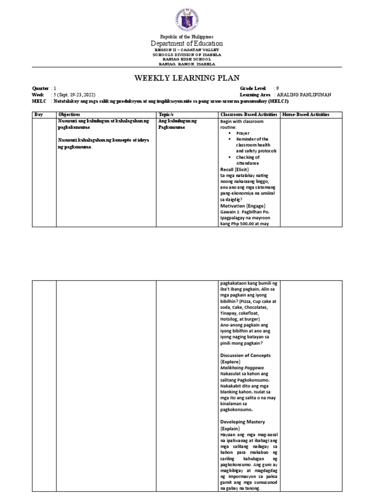 WLP AP 9 Week 5 | PDF