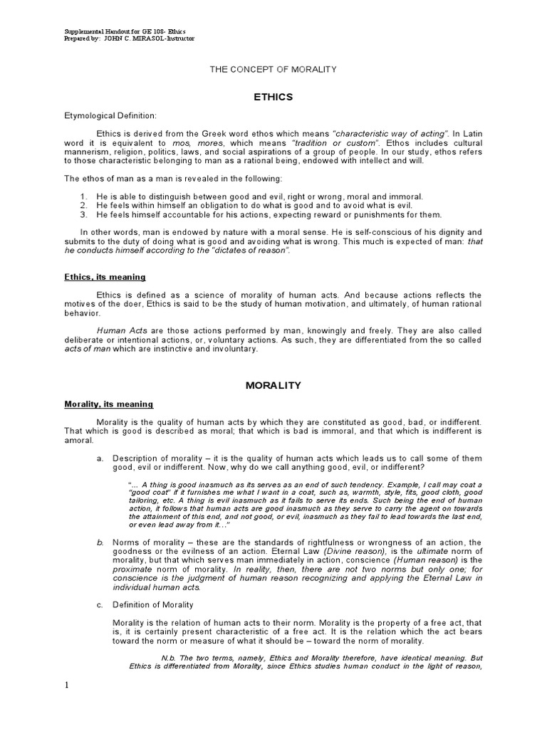 The Concept of Morality | Download Free PDF | Morality | Virtue