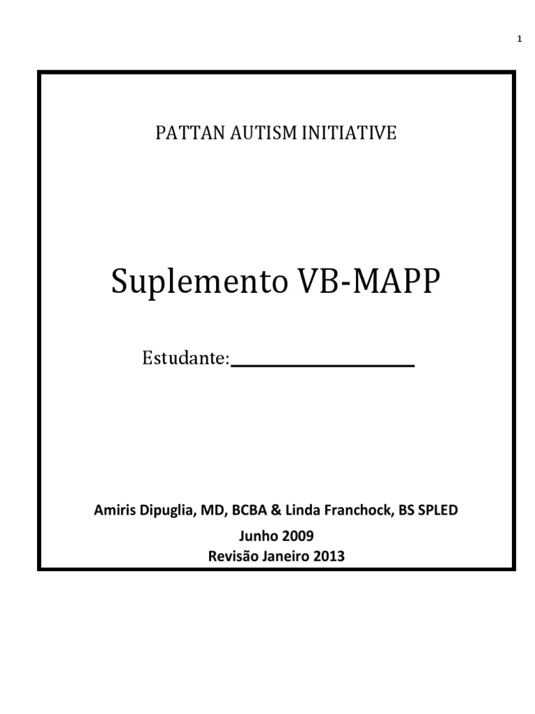 VBMAPP - Pattan - Português | PDF | Brinquedos