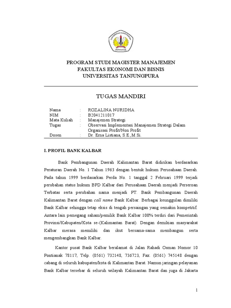 Tugas Mandiri Manajemen Strategi Ocha | PDF