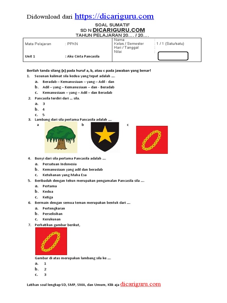 Soal Sumatif PKN 1 | PDF