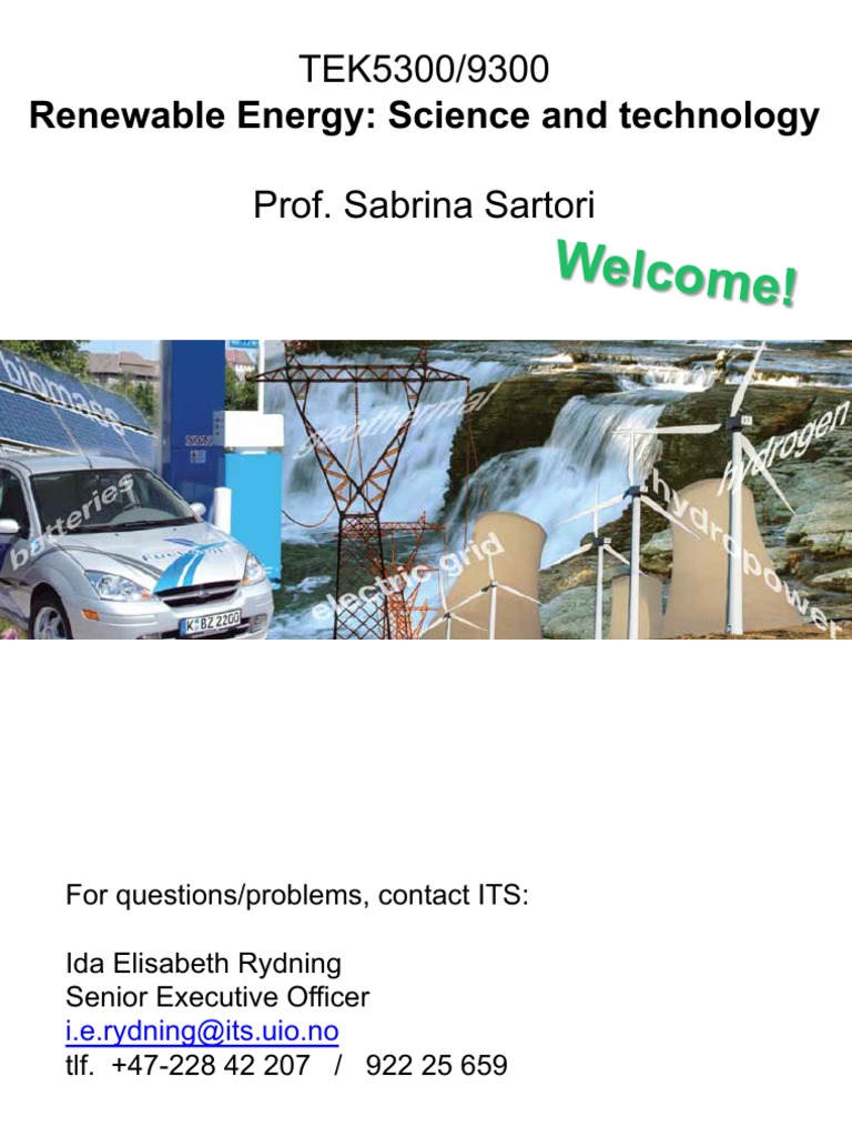 Welcome!: Renewable Energy: Science and Technology | PDF | Renewable ...