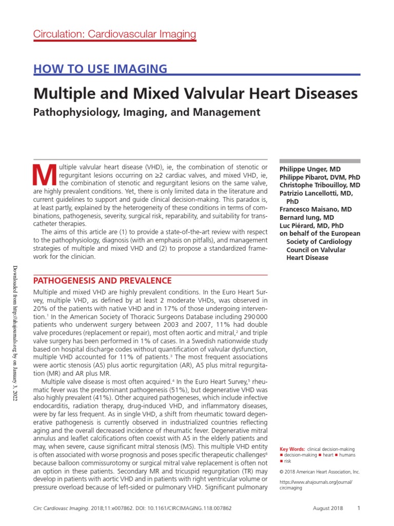 Multiple and Mixed Valvular Heart Disease | PDF | Echocardiography | Heart