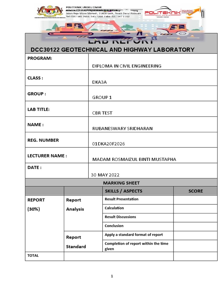 CBR Test Report | PDF | Civil Engineering