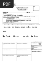 Prueba de Grupos Consonánticos 2º Básico | PDF | Métodos y materiales ...